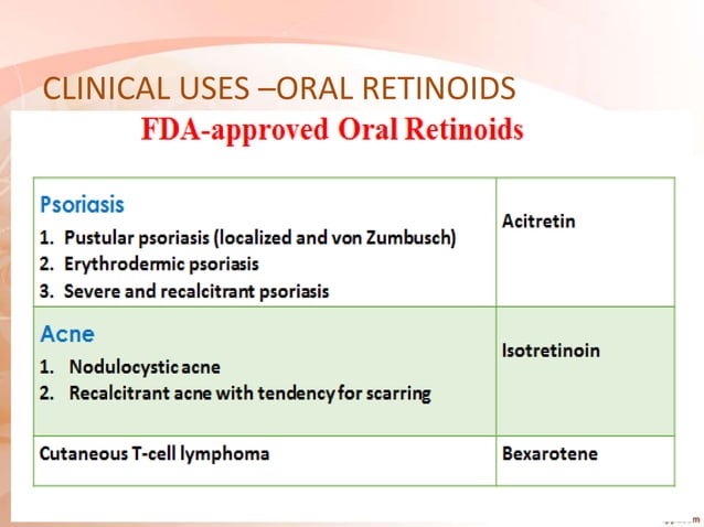 Retinoids in dermatology seminar | PPTX