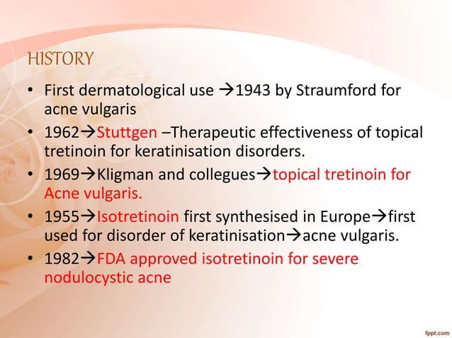 Retinoids in dermatology seminar | PPTX