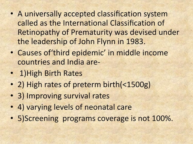 Retinopathy of prematurity | PPTX