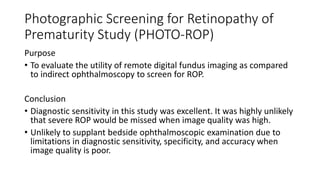 Retinopathy of prematurity | PPTX