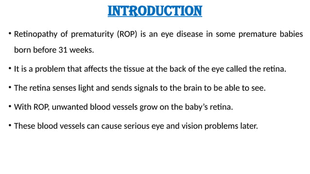 retinopathy of prematurity/ ROP .pptx | Pregnancy | Reproductive Health