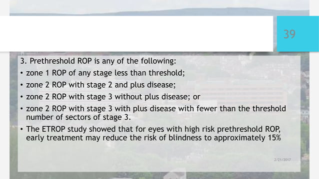 Retinopathy of prematurity rop satish 1 | PPT