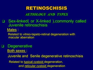 RETINOSCHISIS AND RETINAL DETACHMENT | PPT