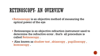 retinoscope & retinoscopy.pdf_optometry. | PDF