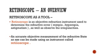 retinoscope & retinoscopy.pdf_optometry. | PDF