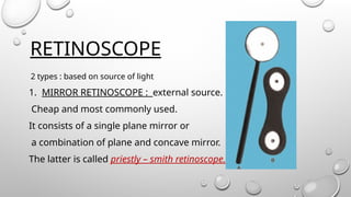 Retinoscopy ophthalmology procedure cycloplegic observation ...