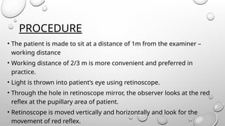 Retinoscopy ophthalmology procedure cycloplegic observation ...