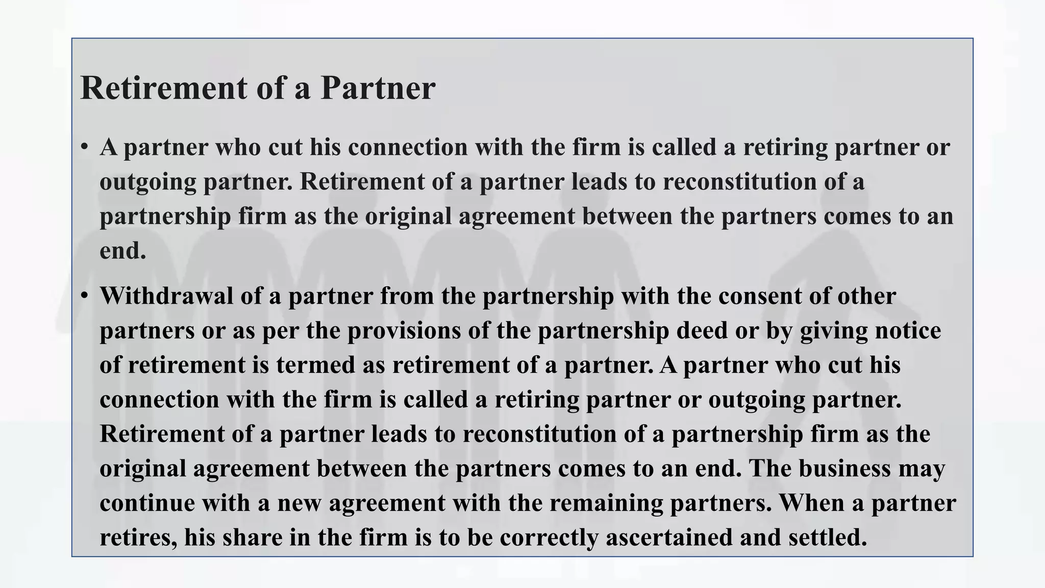 Retirement and Death of Partner | PPTX