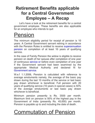 Retirement benefits.bose | Life Insurance | Insurance