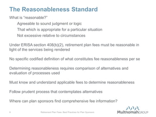 Retirement Plan Fees: Best Practices for Plan Sponsors | PPTX