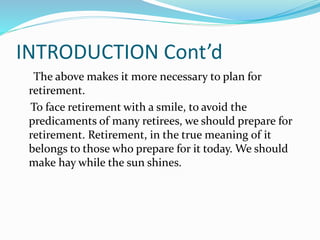 PREPARING TO ENJOY YOUR RETIREMENT | PPT