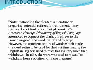 PREPARING TO ENJOY YOUR RETIREMENT | PPT