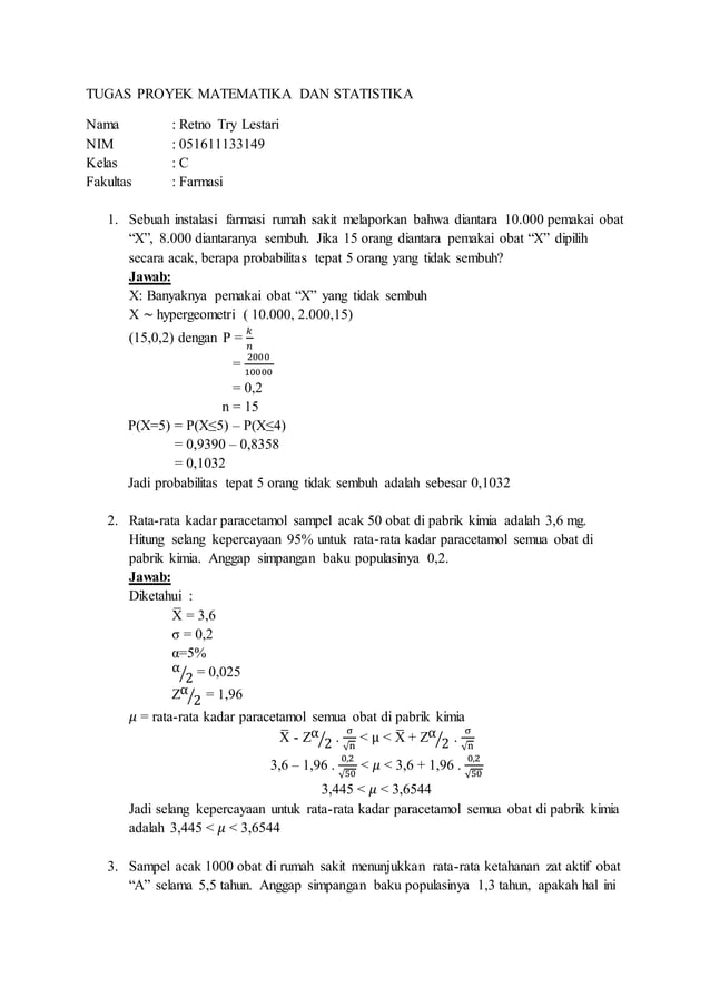 Matematika dan Statistika | DOCX