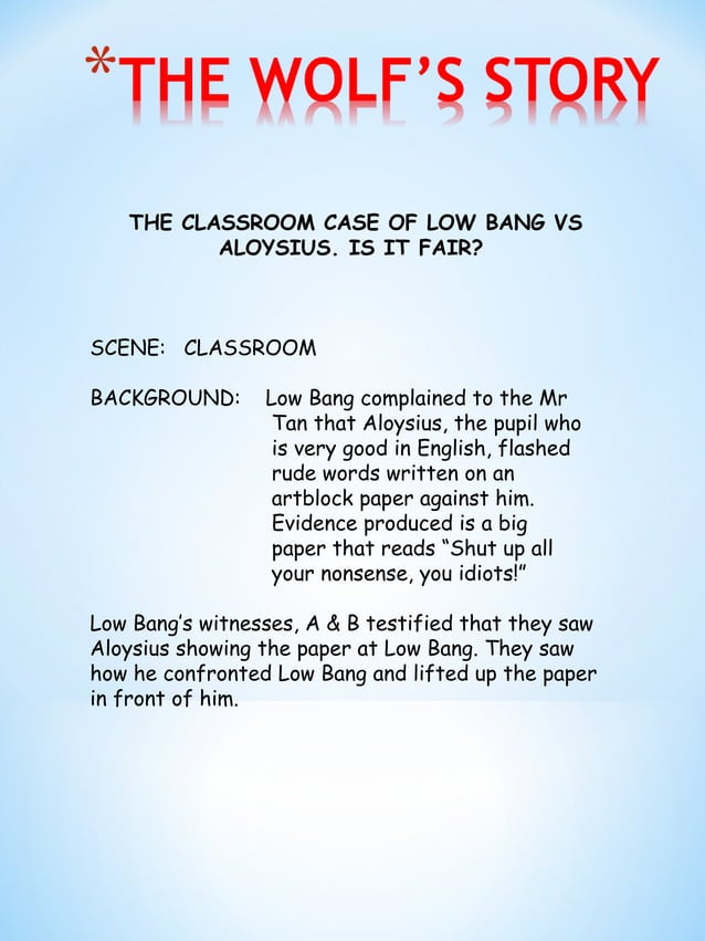 Retold wolf's story presentation slides | PDF