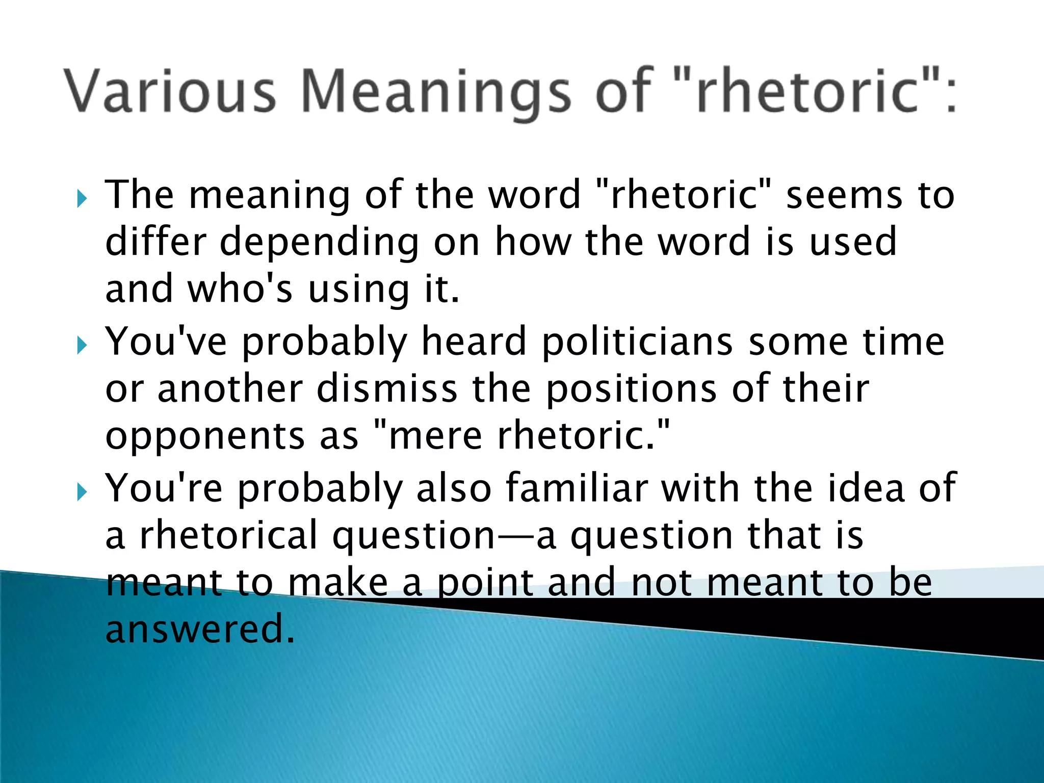 A Short Introduction to Rhetoric | PPT