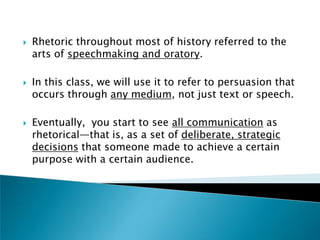 A Short Introduction to Rhetoric | PPT