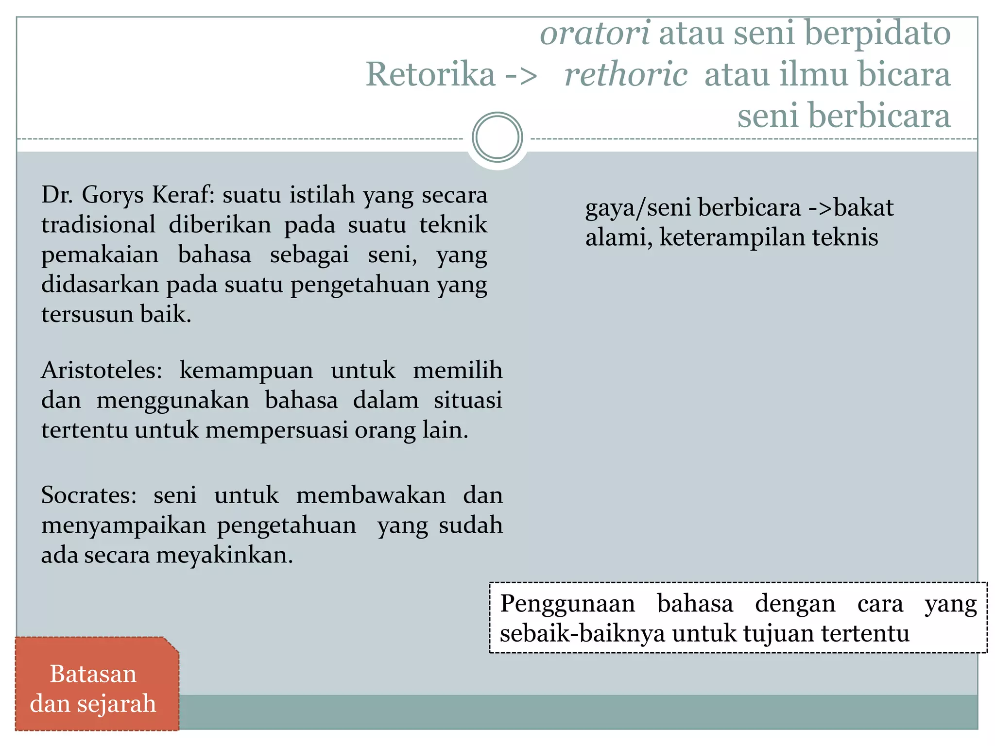 hubungan bahasa dengan Retorika | PPTX