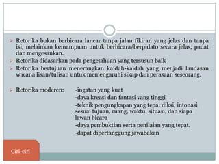 hubungan bahasa dengan Retorika | PPT
