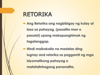 Retorika at Diskurso | PPTX