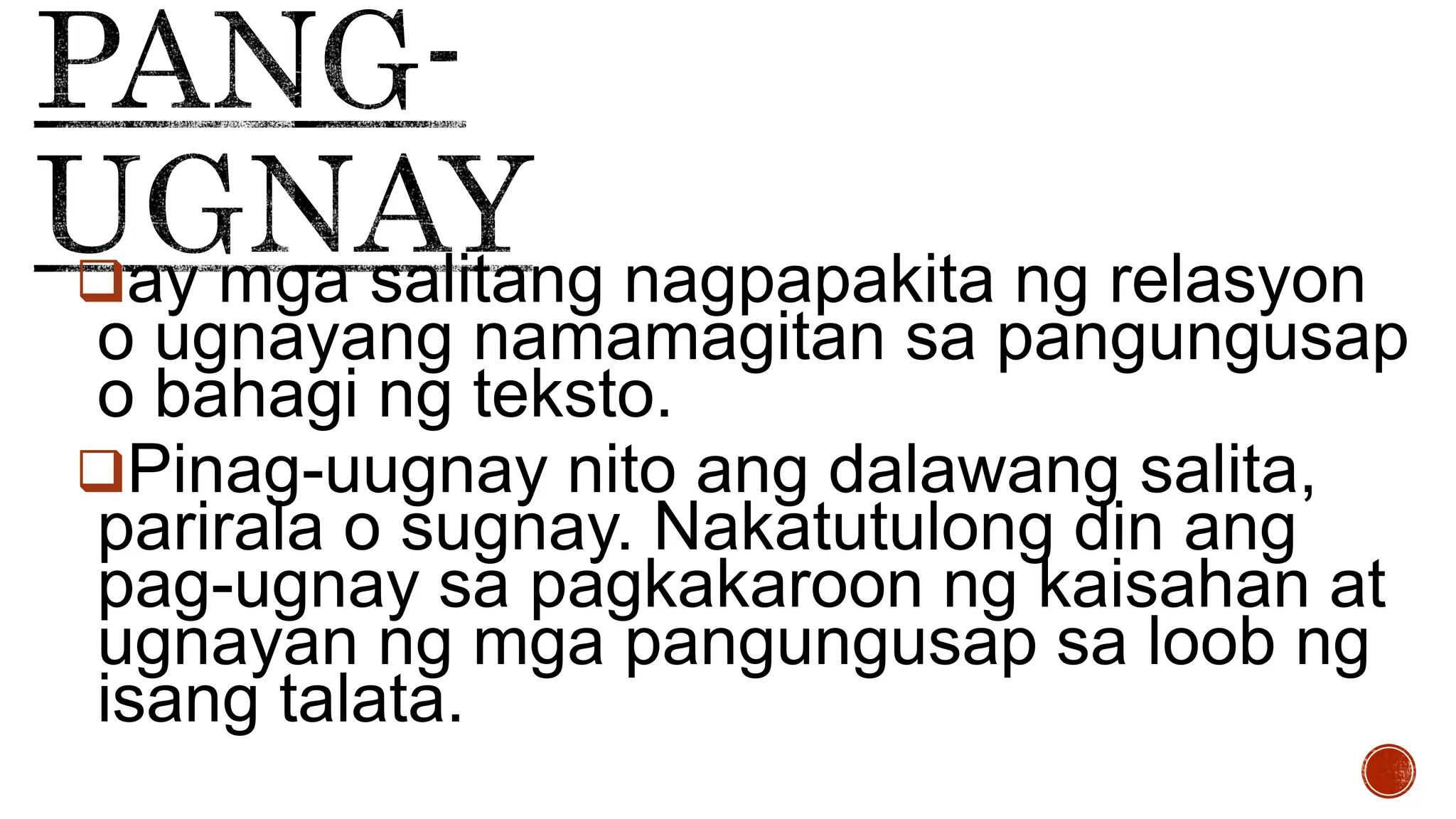 Retorikal na pang-ugnay grade 7 filipino 7 | PPTX