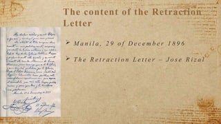 Retraction of Rizal.pptx updated powerpoint | PPTX