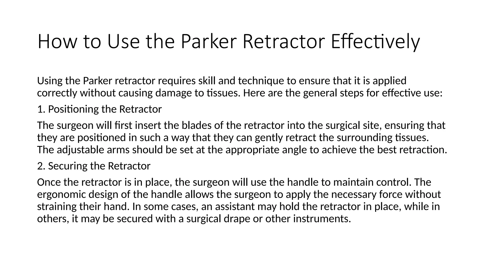 Parker Retractor by GreyMedical instrument | PPTX