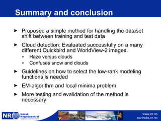 Retraining maximum likelihood classifiers using low-rank model.ppt