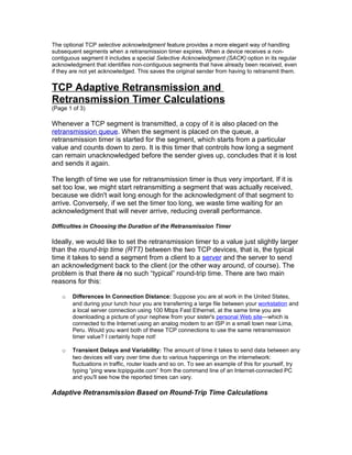 Retransmission Tcp | DOC