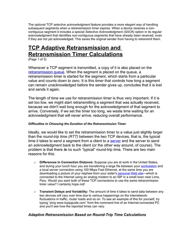 Retransmission Tcp | DOC