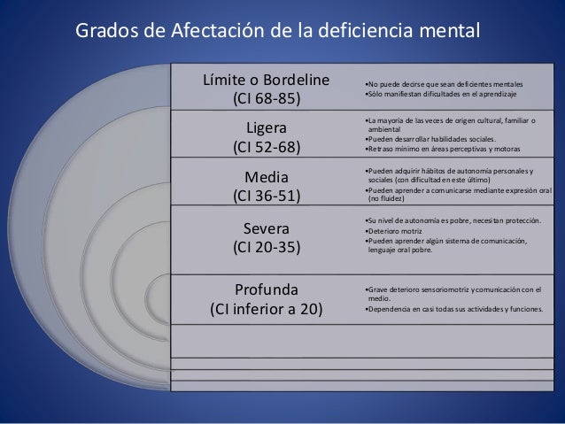 Retraso mental. Caracteristicas