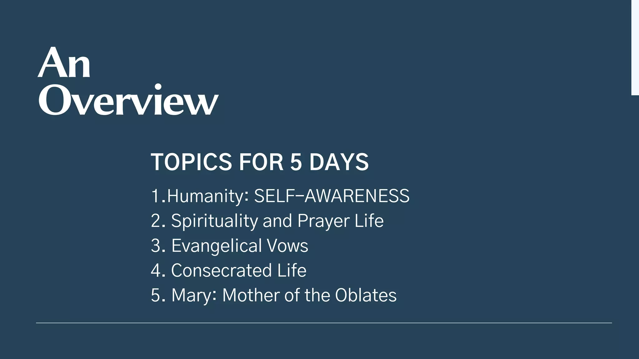 Retreat for Perpetual Vows: "Humanity: Self-awareness | PDF