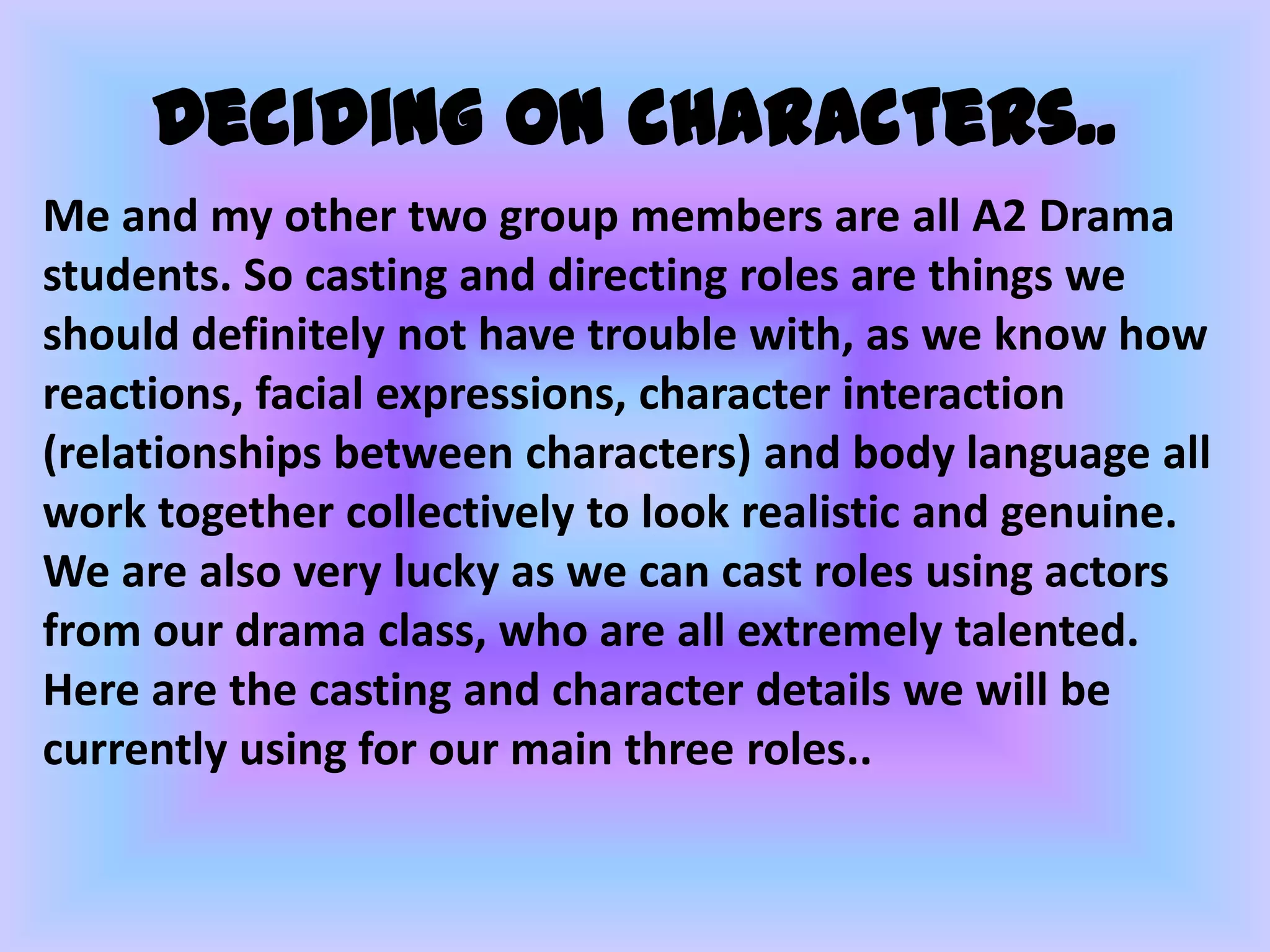 Retribution characters&casting | PPT