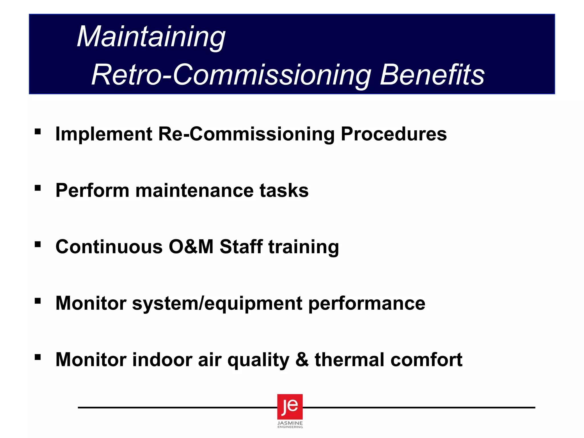 Understanding the Retro-Commissioning Process and its Benefits | PPT