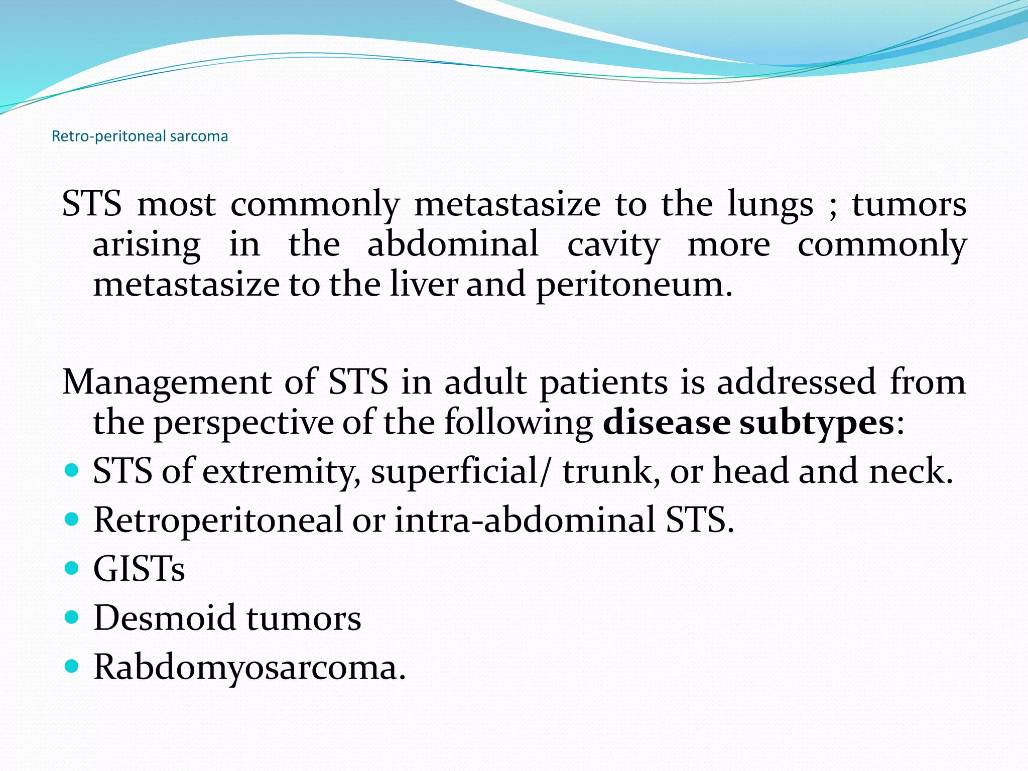 Retro peritoneal sarcoma | PPTX