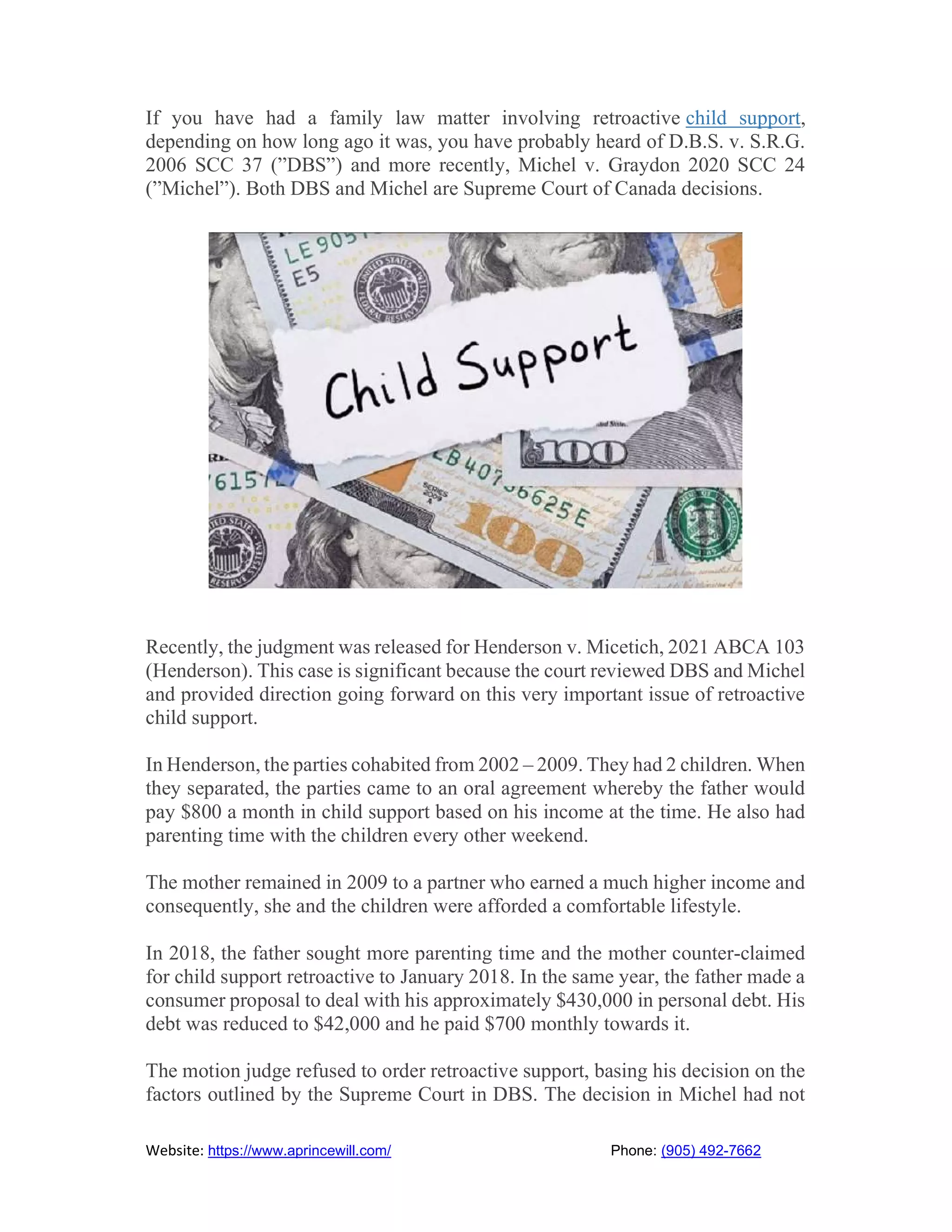 Retroactive child support | PDF