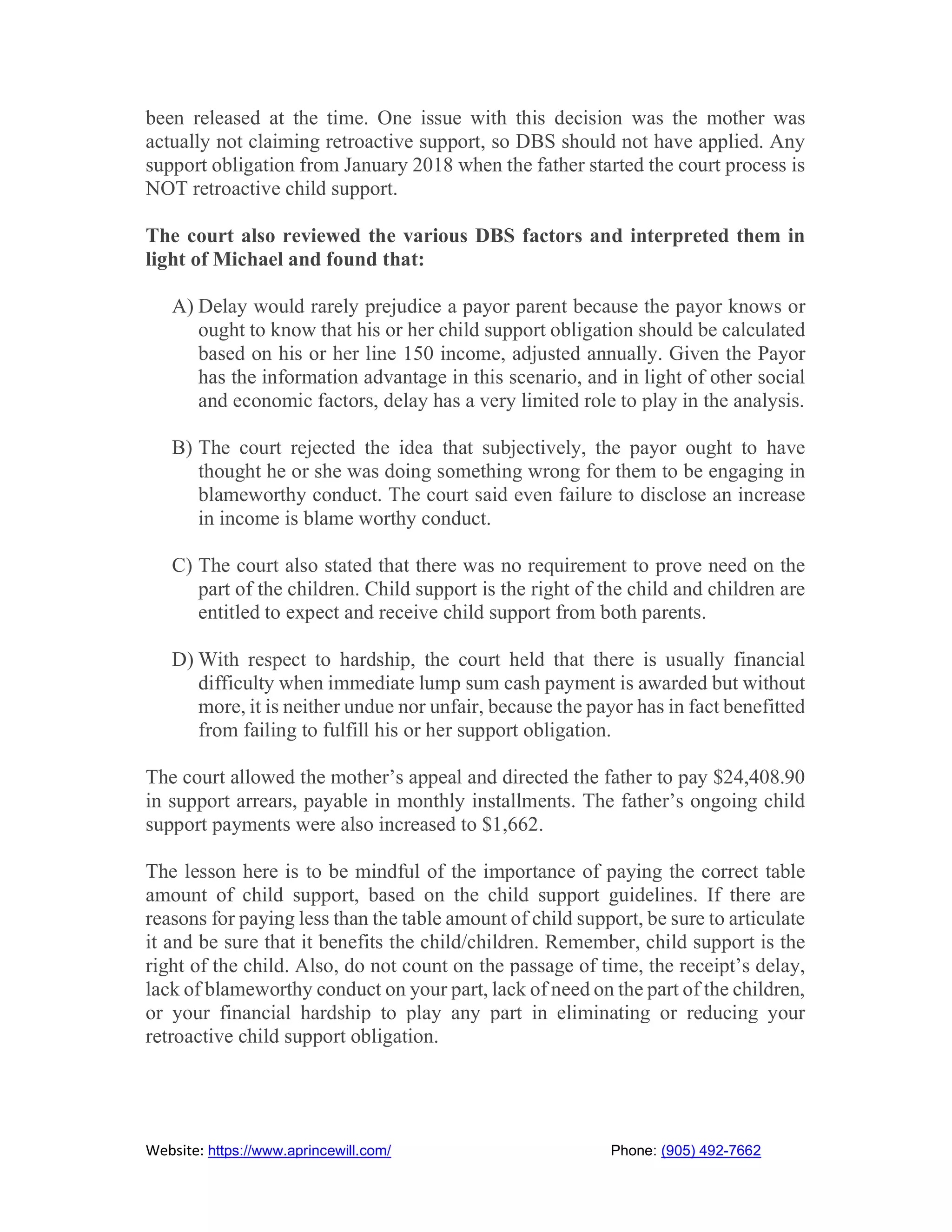 Retroactive child support | PDF