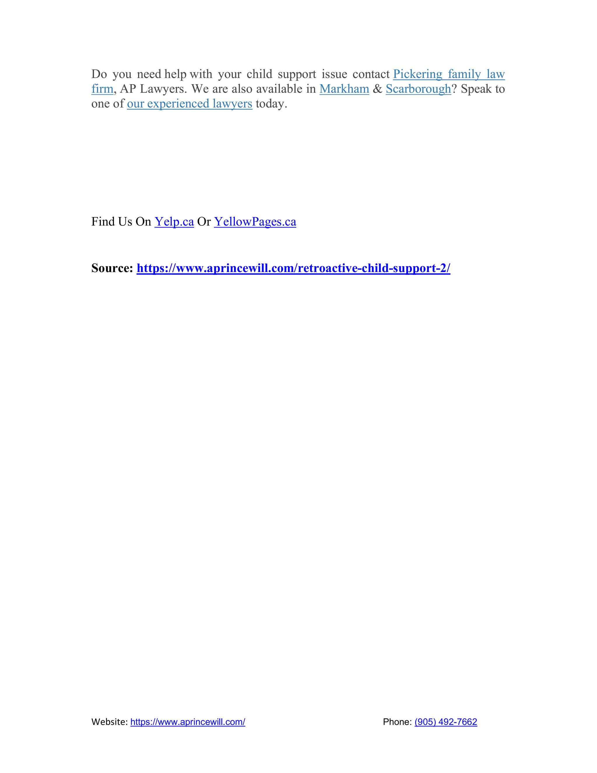 Retroactive child support | PDF