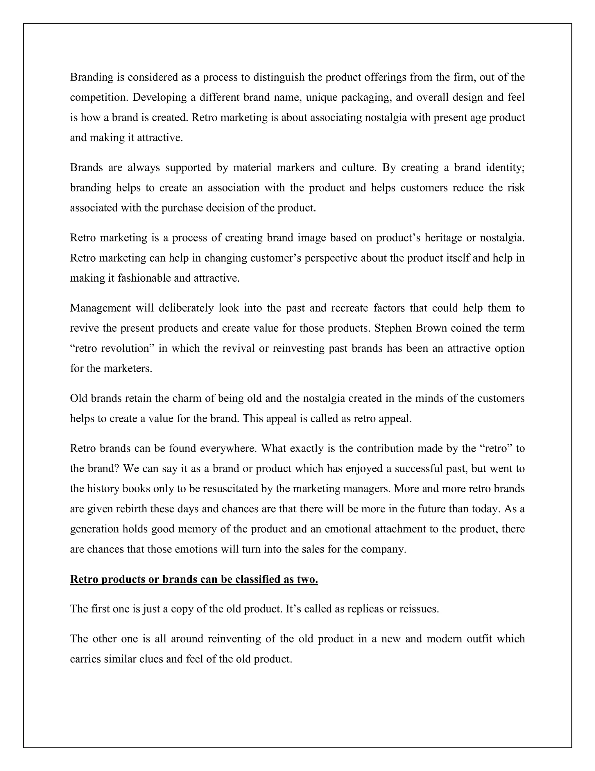 Retro branding / Retro marketing- An Introduction | PDF