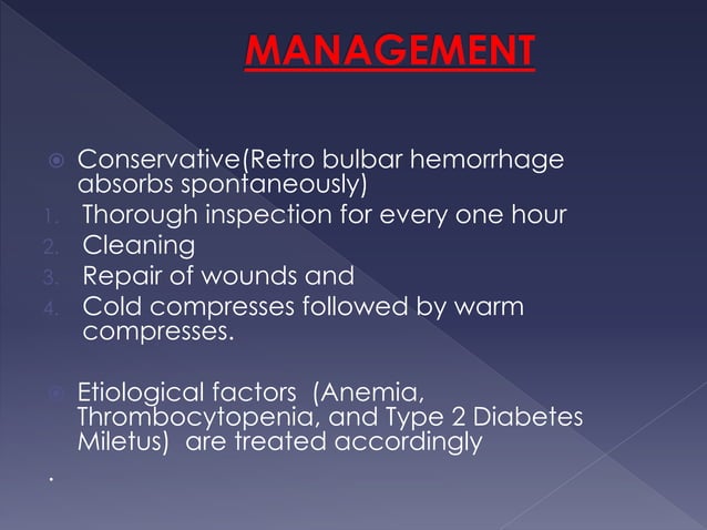 Retrobulbar hemorrhage by Somu Venkatesh | PPTX
