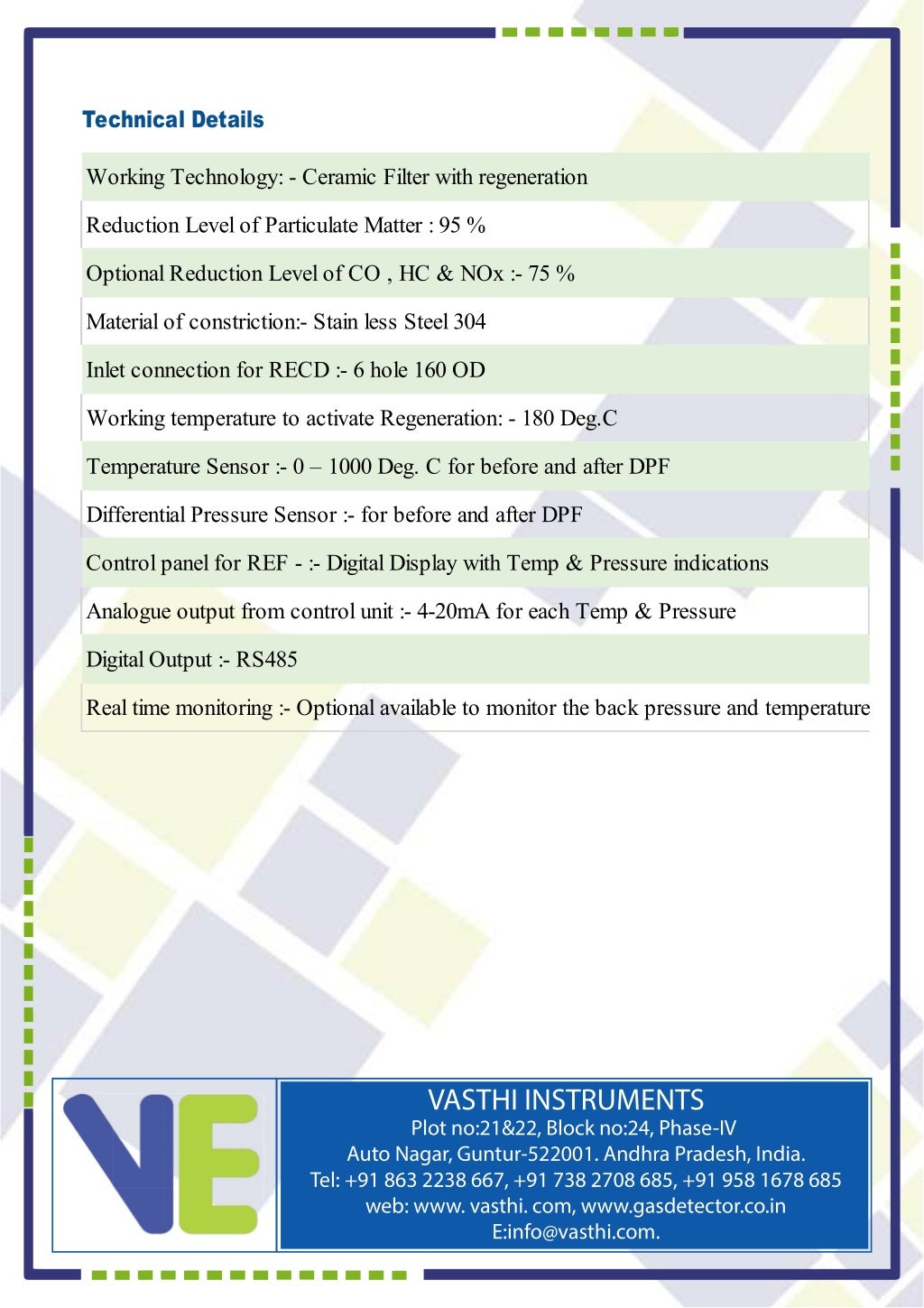 Retrofit for DG Set | Vasthi Instruments | Manufactures | PDF