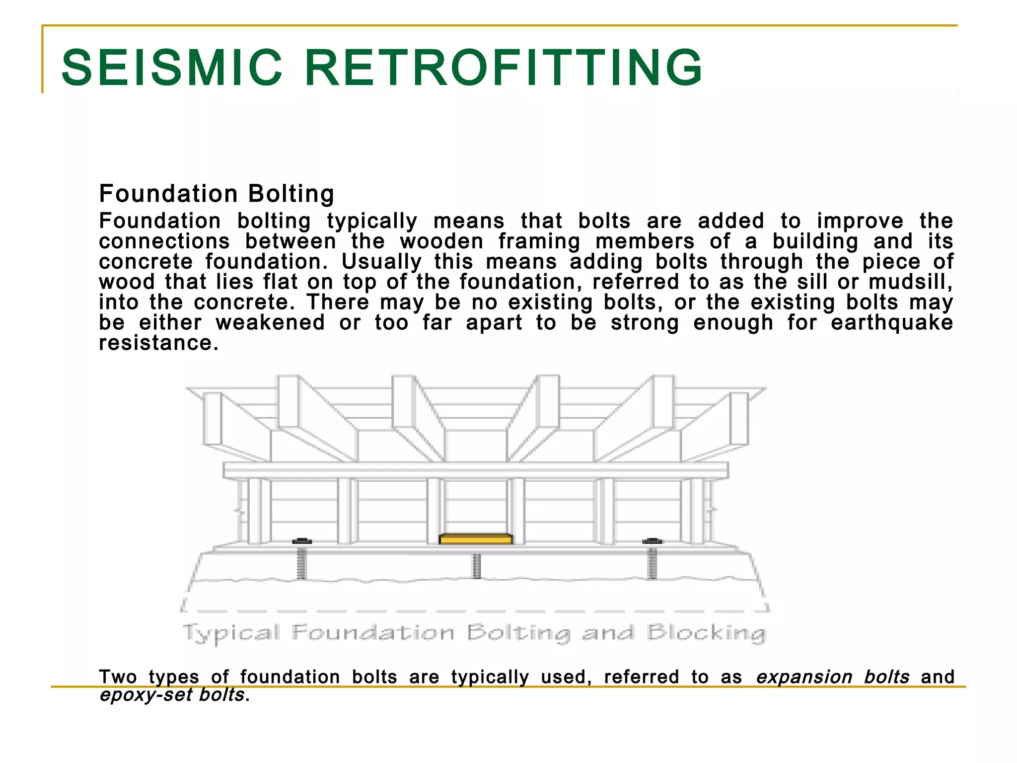 METHODS OF RETROFITTING EARTHQUAKE DAMAGES | PPT