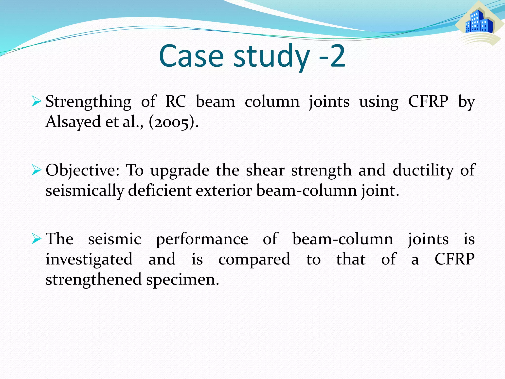 Retrofitting of RC Beam Column Joint | PPTX