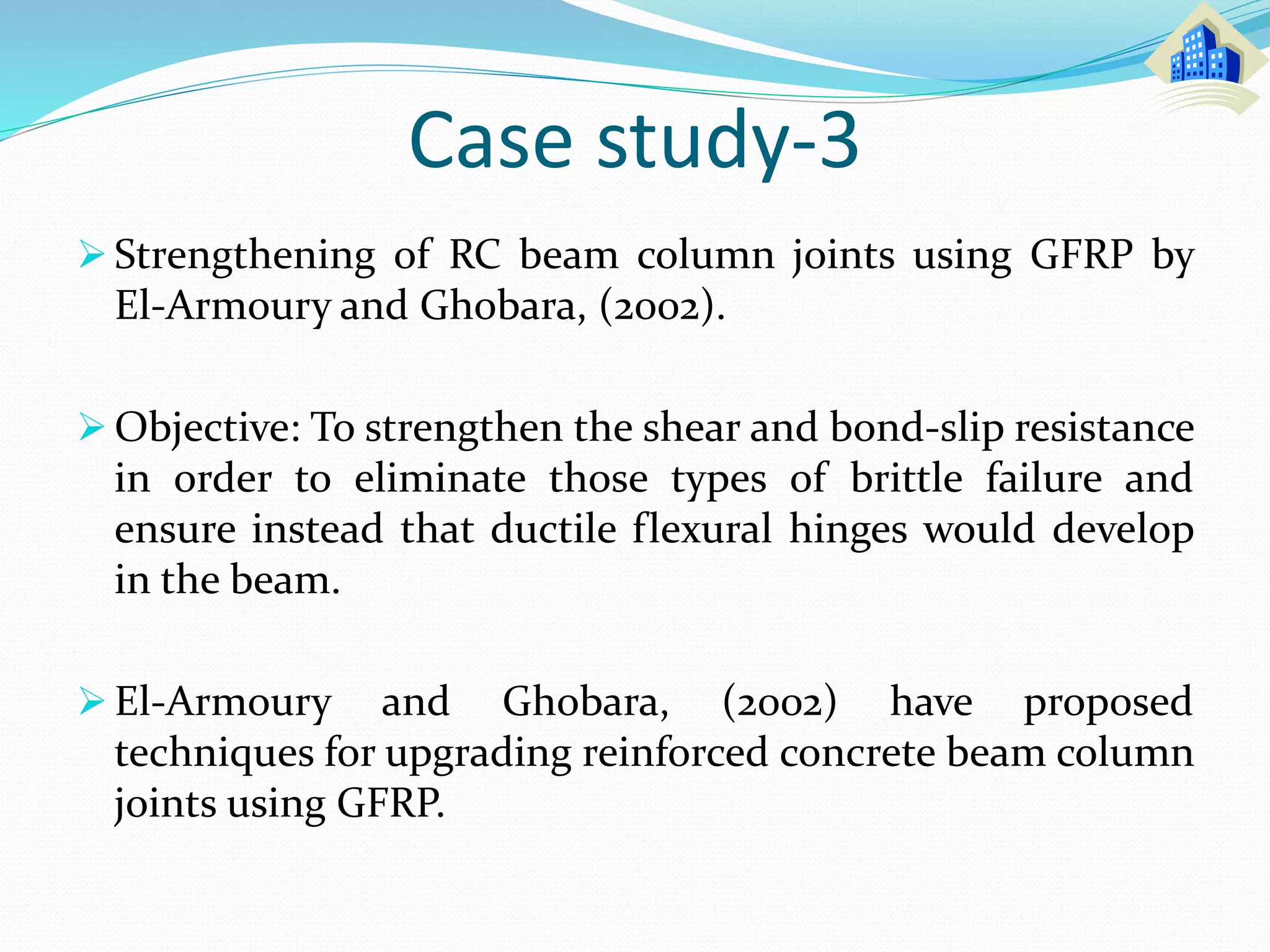 Retrofitting of RC Beam Column Joint | PPTX