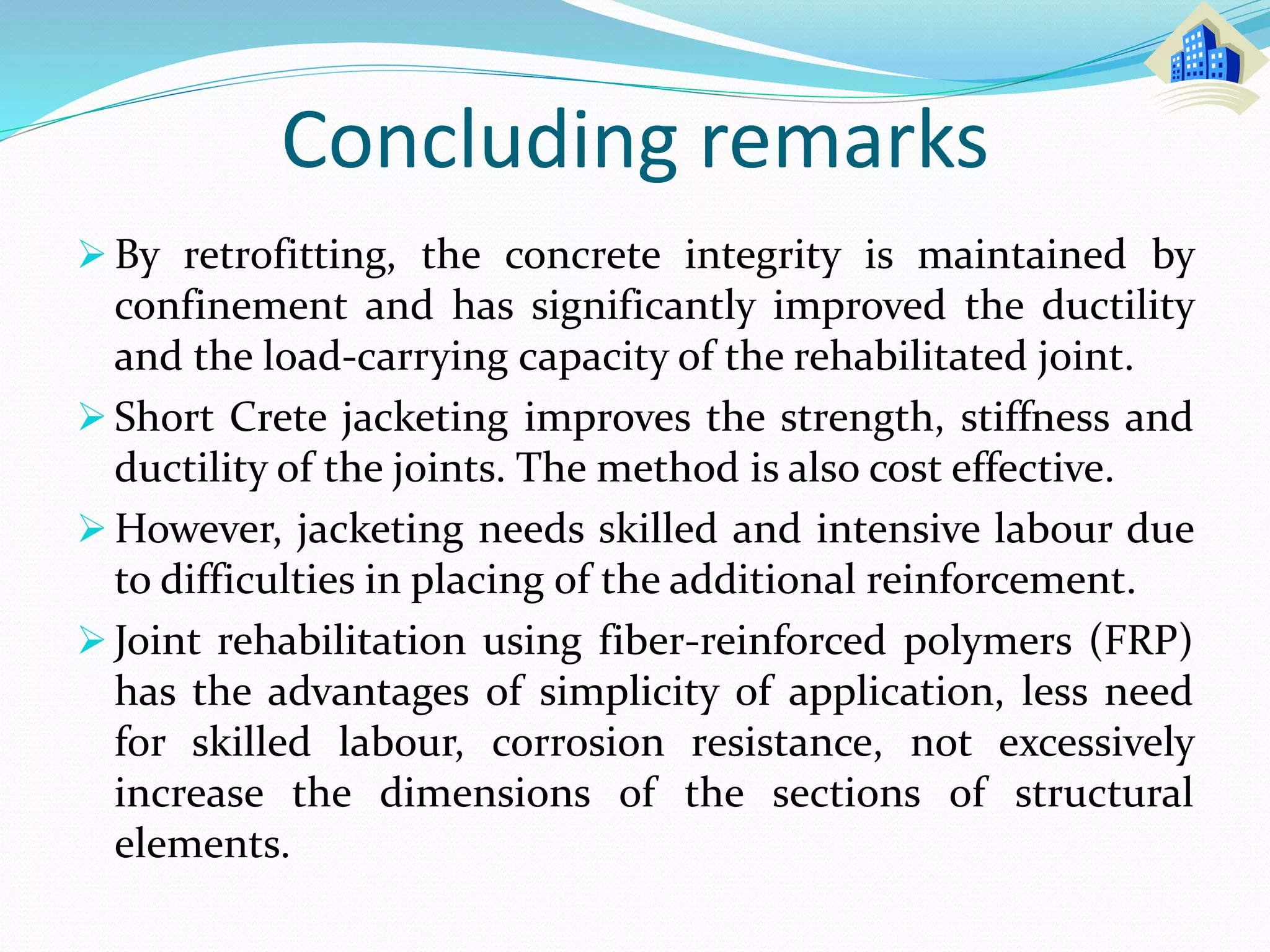 Retrofitting of RC Beam Column Joint | PPTX