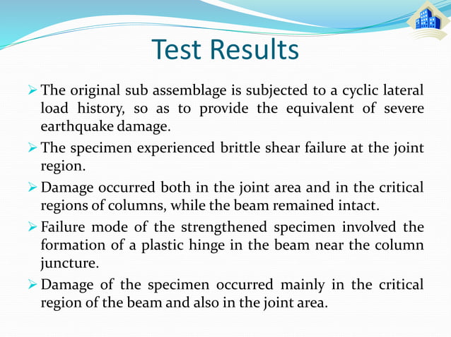 Retrofitting Of Rc Beam Column Joint Pptx Civil Engineering