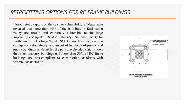RETROFITTING OPTIONS FOR RC FRAME BUILDINGS.pptx | Civil Engineering ...
