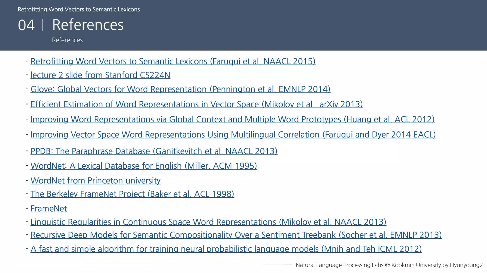 Paper Seminarretrofitting Word Vector To Semantic Lexicons Ppt