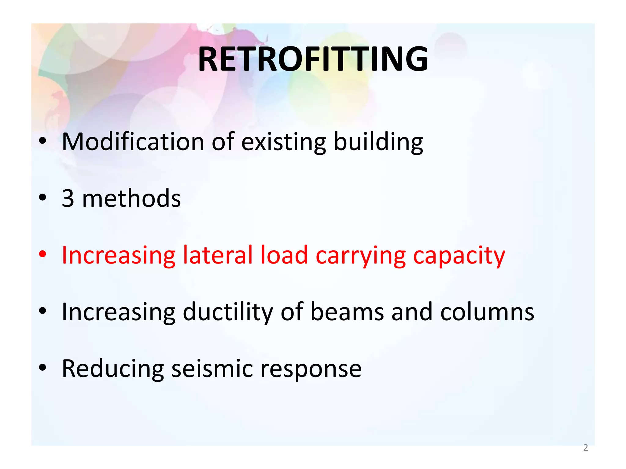 seismic retrofitting using precast elements | PPSX