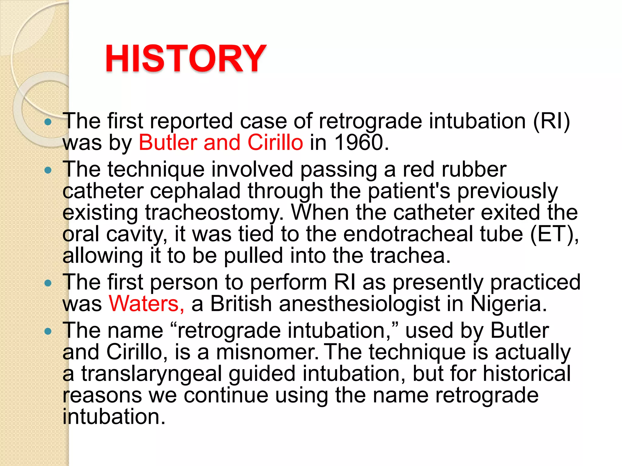 Retrograde intubation | PPTX