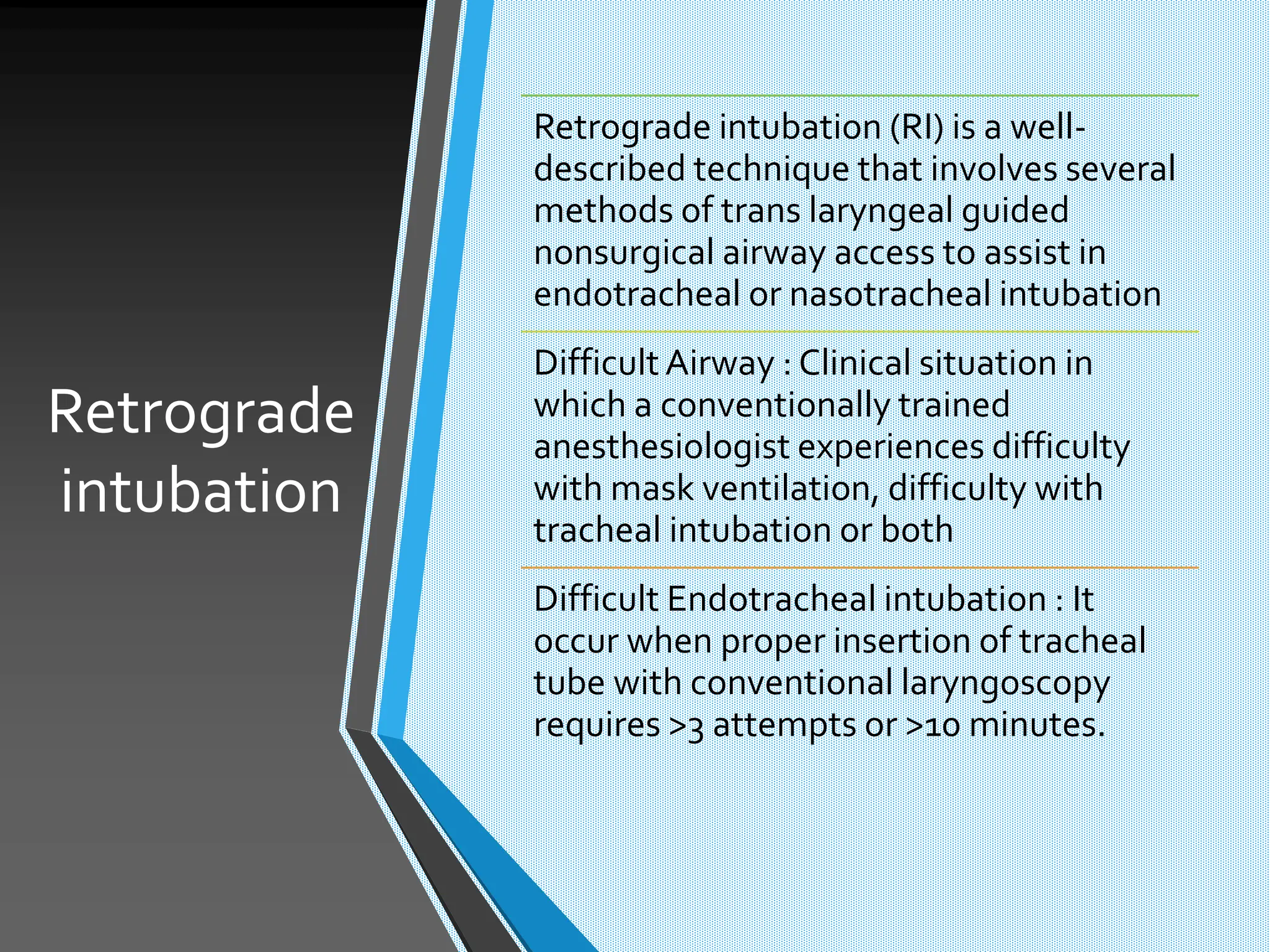 retrograde intubation ( Difficult Intubation ) | PDF